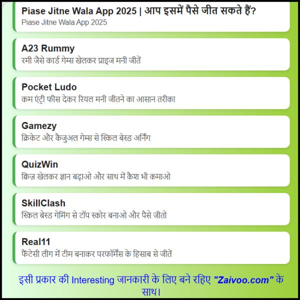 Piase Jitne Wala App 2025 | आप इसमें पैसे जीत सकते हैं? - Zaivoo
